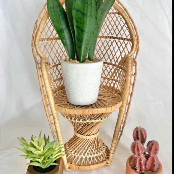 Accents | Boho Rattan Plant Stand | Poshmark
